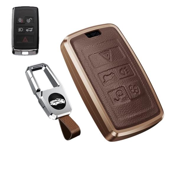 商品名:  HIBEYO Compatible with Land Rover Discovery Range Rover Sport Evoque Key Fob Cover 2019 2020 2021 Metal Leather Ke...