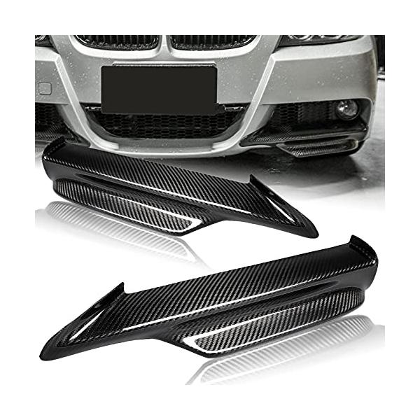 商品名:  EPARTS Carbon Fiber 2PCS Front Bumper Lip Splitter Body Kit Trim Protection Compatible with 2009 2010 2011 BMW E90...