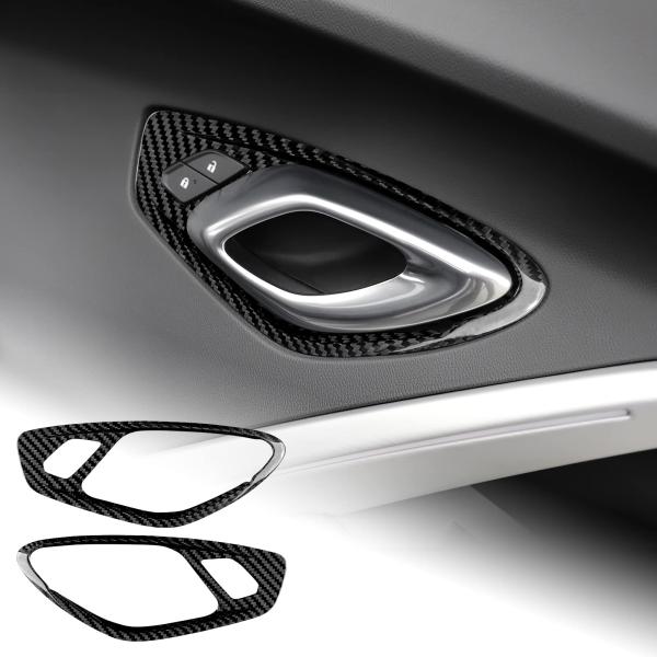 商品名:  AIRSPEED Car Door Panel Cover Real Carbon Fiber Auto Door Handle Pull Frame Sticker Interior Trim for Chevrolet Ca...