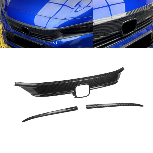 商品名:  x xotic tech Exterior Front Bumper Hood Grille Upper Stripe Cover Trim, Carbon Fiber Pattern, Compatible with Hond...