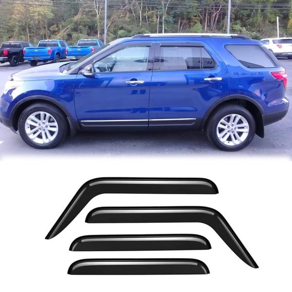 商品名: VICOJETOR 94079 サンプルーフ防水サイドウィンドウウィンドディフレクター、4個 テープオン保護交換用レインガード、ウィンドウバイザー 2009-2019 Ford Flex用 VICOJETOR Rainproof ...