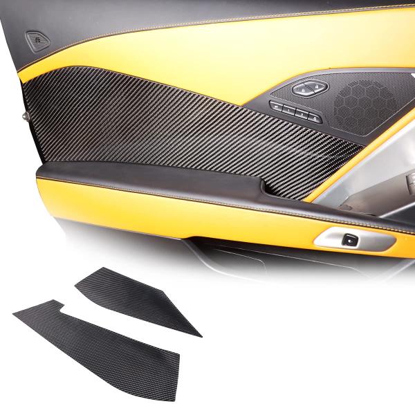 商品名:  Red Carbon Fiber Interior Door panel Cover Trim For Chevrolet Corvette C7 2014-2019 Car Door Anti-kick Panel Trim ...