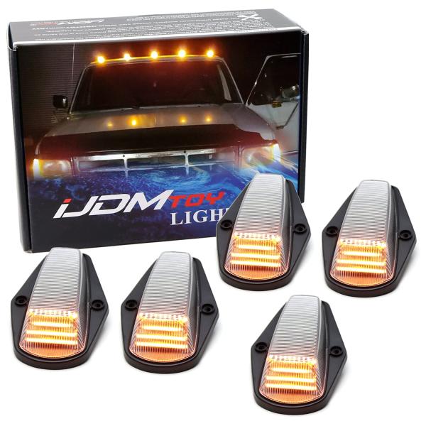 商品名:  iJDMTOY Semi-Clear Lens Amber Yellow Full LED Cab Roof Marker Lamps Replacement Compatible With Ford 1980-1997 F15...