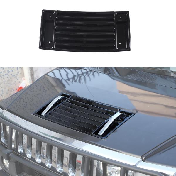 商品名:  Fgtagtal Hood Deck Vent Panel Trim Compatible with Hummer H2 2003-2009, Front Hood Vent Louver Cover, ABS Hood Dec...