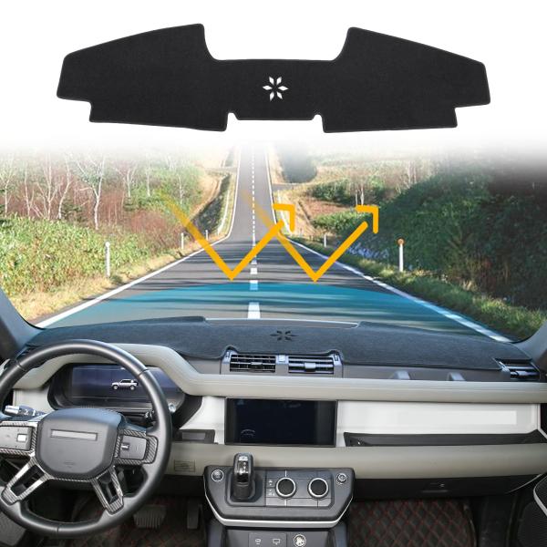 商品名:  LLKUANG Car Dashmat Dash Mat Compatible with Land Rover Defender 90 110 2020-2025,Polyester Car Dashboard Cover Su...
