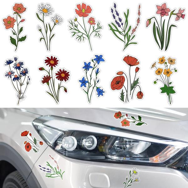 商品名: PerKoop 10個 フラワー カー ビニール デカール ステッカー 防水 ブルーム フラワー バンパー デカール 春の花 車 デカール 自動車 SUV トラック 壁 ノートパソコン ウォーターボトル スクラップブック ウィンド...