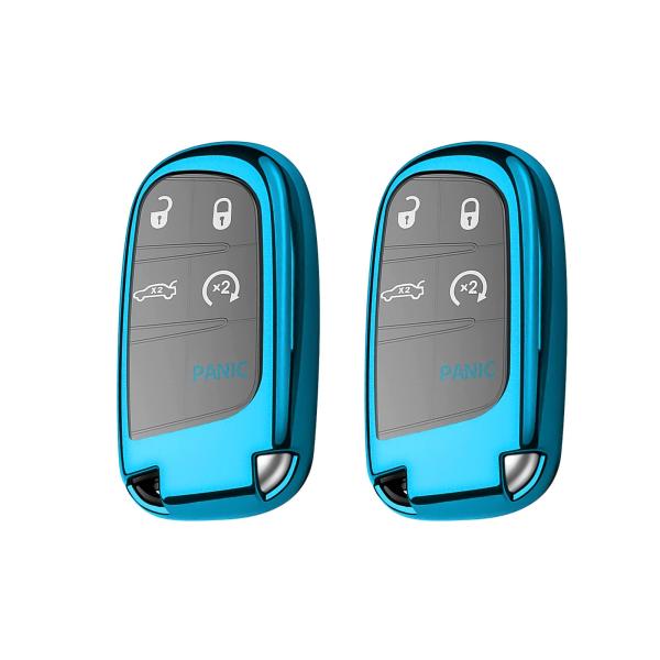 商品名:  x xotic tech Set(2Pcs) Blue Soft TPU Key Fob Shell Skin Cover, Compatible with Chrysler 200 300 or Dodge Charger C...