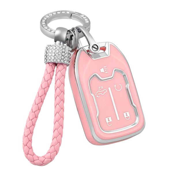 商品名:  OFFCURVE Car Key Fob Cover with Keychain for GMC Key Fob Cover Case for Chevy Suburban Tahoe Terrain Acadia Yukon ...