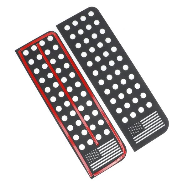 商品名:  Glass Panel Cover 2 Pcs Rear Door Window Decals Aluminium Alloy Glass Panel Trim Flag Strip Sticker Replacement fo...