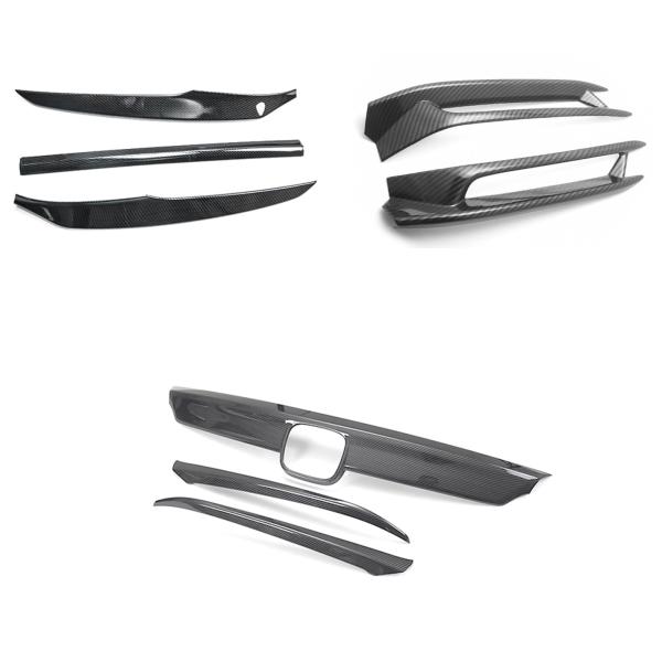 商品名:  x xotic tech Exterior Front Hood Grille Bumper Lip Fog Light Frame Cover Trim,Carbon Fiber Pattern, Compatible wit...