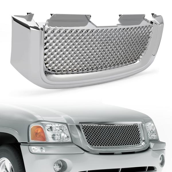 商品名:  KUAFU Front Upper Bumper Grill Grille Compatible with 2002-2008 GMC Envoy XL XUV Honeycomb Mesh Insert Hood Grille...