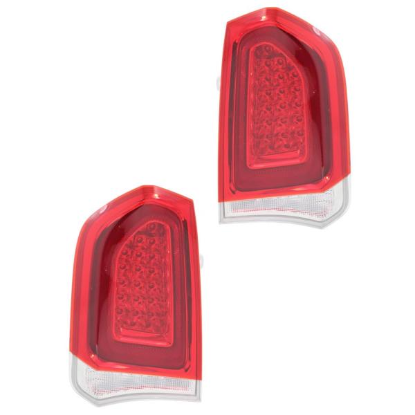 商品名:  For Chrysler 300 2015-2023 Tail Light Driver and Passenger Side | Pair | Red &amp; Clear Lens | Chrome Housing | 4...