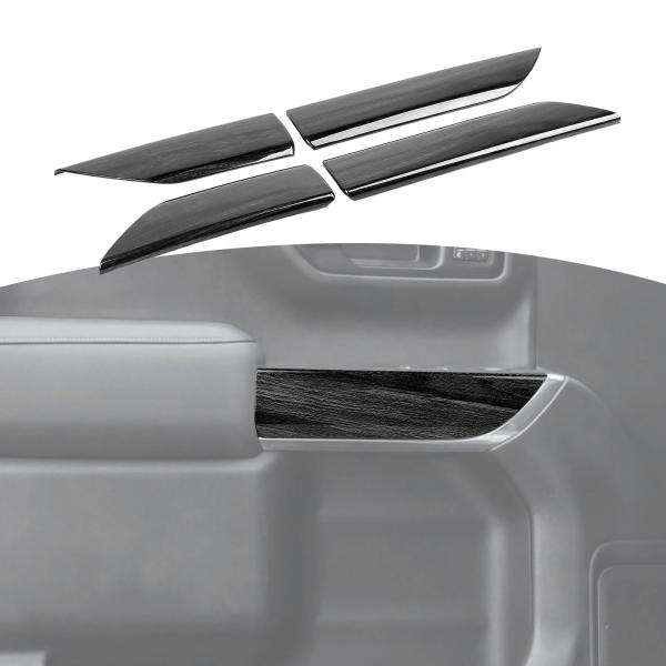 商品名: RT-TCZ シルバラードインナードアパネルトリムカバーシボレーシルバラードGMCシエラ2019-2022ブラック木目インテリアアクセサリー4個 RT-TCZ for Silverado Inner Door Panel Trim...