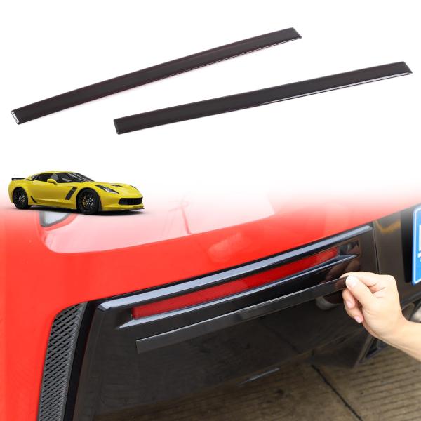 商品名:  for Chevy Corvette C7 Accessories Rear Fog Lamp Cover Guard Trim Patch, Rear Bumper Fog Cover Trims, Smoke Lens, K...
