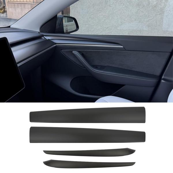 商品名: F FINEC ダッシュボードカバー ラップとフロントドアトリムパネル TeslaモデルY(2019-2023)モデル3(2021-2023)ダッシュカバーマットブラック F FINEC Dashboard Cover Wrap ...