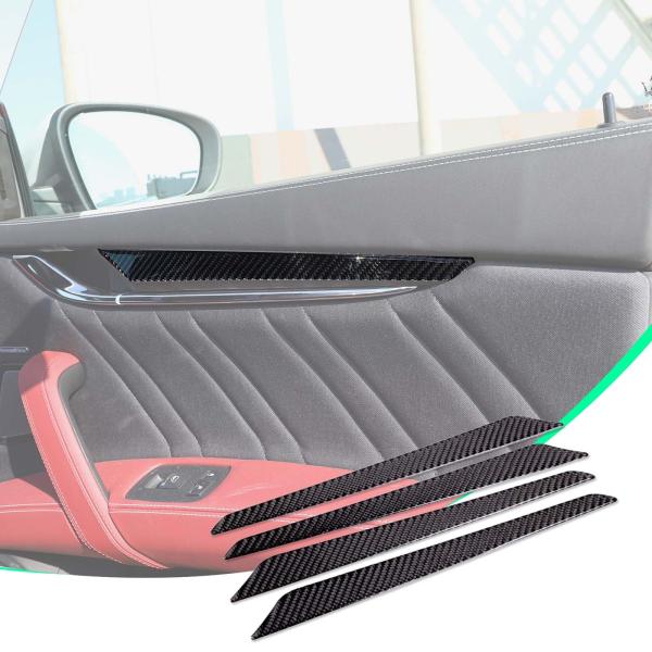 商品名: 車のインナードアハンドル装飾パネルカバー マセラティGeberit 2014-2022/プレジデント2014-2022用 カーボンファイバーパターン自動車部品、インテリアアームレストフロントプルドアハンドルグラブトリム Car I...