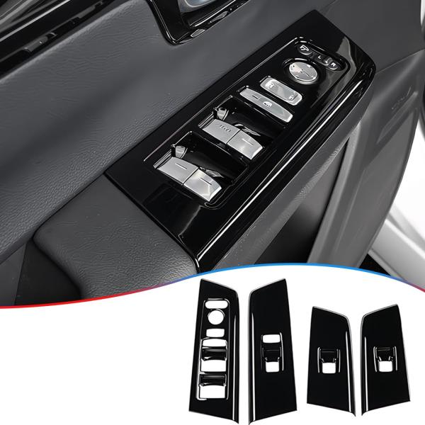 商品名: MUXEE ウィンドウリフトスイッチパネルカバー インテリアデコレーション ホンダ CRV CR-V 2023 2024用 - ABS ブライトブラックスポーツインテリアアクセサリー MUXEE 4pc Window Lift S...