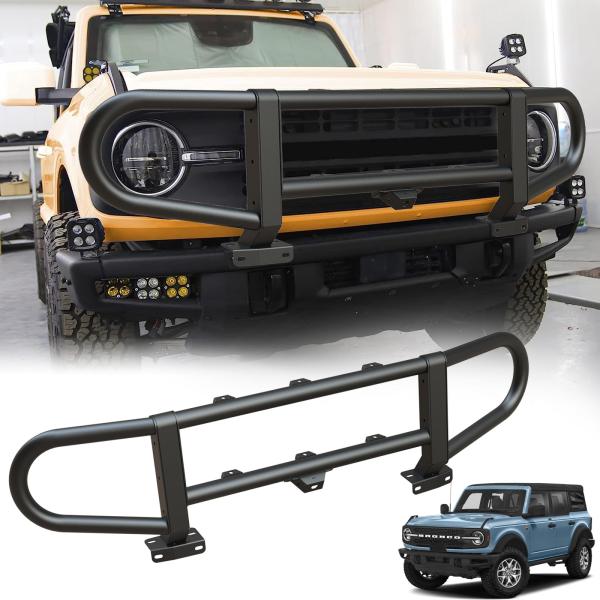 商品名: Hawkley ブルバー フォードブロンコ 2021 2022 2023 [スポーツバージョンには非対応] モジュラーフロントバンパーグリルブラシガード Bronco Bull Bar 2/4ドア用 Hawkley Bull Ba...