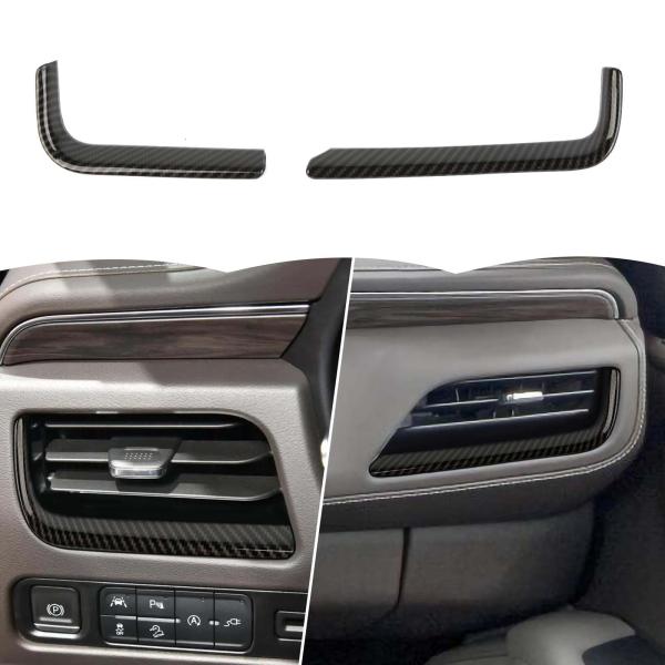 商品名: RT-TCZ カーボンファイバーセンターコンソールダッシュボードサイドエアベントACコンセントカバートリムインテリアアクセサリー シボレーサバーバンSUV2020-2023、GMC Yukon 2021-2023、シボレータホ20...