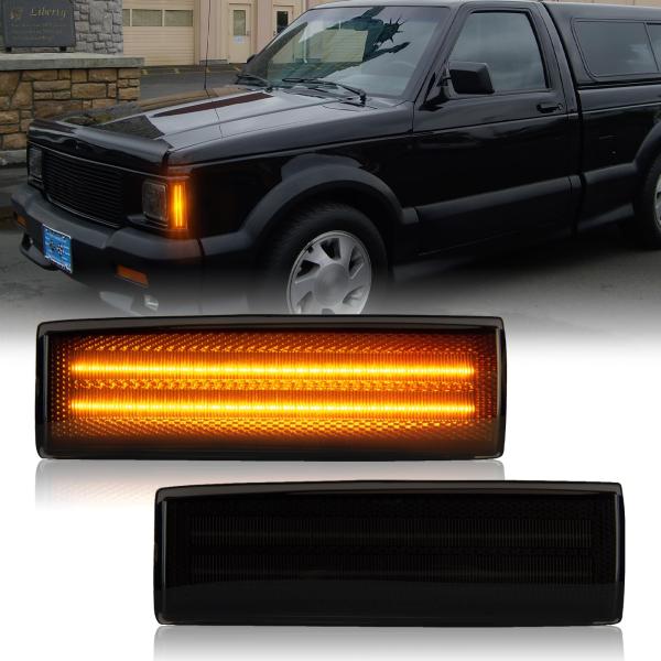 商品名:  Gempro LED Front Bumper Side Marker Lights for 1983-1994 Chevy Blazer S10 GMC Jimmy S15 Amber Marker Lamps, 2PCS (...
