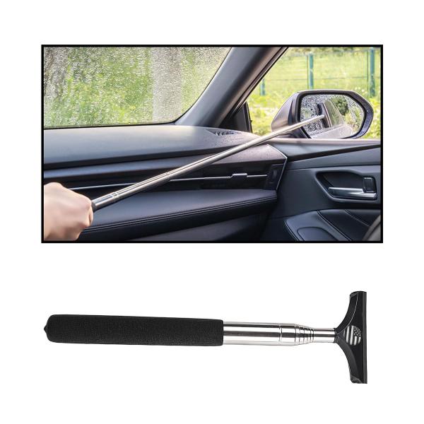 商品名: Osilly 車用バックミラーワイパー 伸縮式スクイージー 自動車ガラス用 ポータブルウォータークリーナー 格納式ロングロッド付き ミニ自動車用クリーニングツール 全車種共通 (ブラック/フラッグ) Osilly Car Rear...