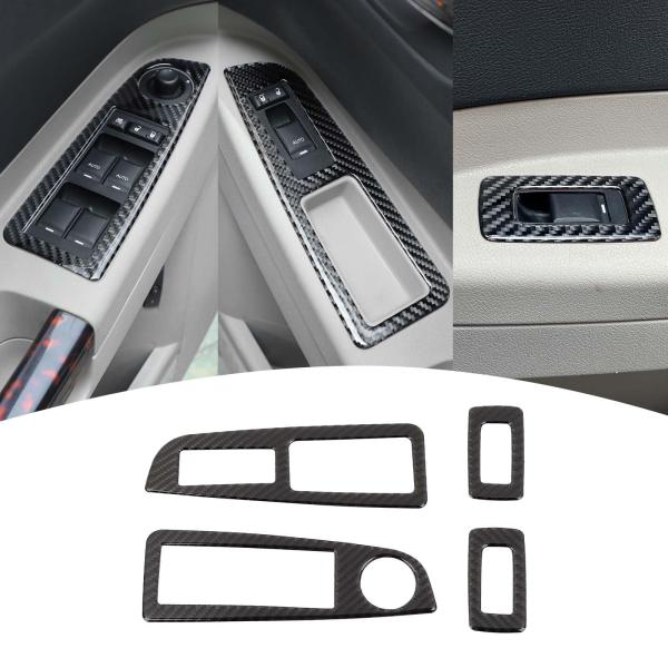 商品名: PDKLIN 充電器ウィンドウスイッチパネルトリムカバー クライスラー300C 2004-2009 ダッジチャージャー 2006-2010用 ソフトカーボンファイバーインテリアアクセサリー 4個 PDKLIN for Charge...