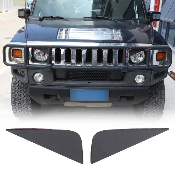 商品名: Qiosreui ヘッドライト まぶたカバー トリム ハマー H2 2003 2004 2005 2006 2007 2008 2009 アクセサリー アングリーアイ フロント ヘッドライト ライト ランプ カバー トリム ベゼル...