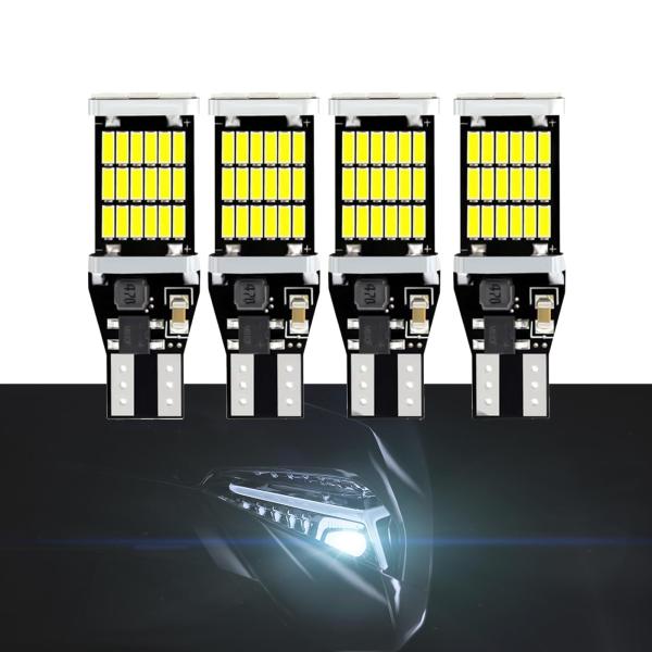 商品名: Crynod 4個 車 T15 ブレーキライト 4014-45smd DC 12V 360°高輝度 リバースライト ウィンカー交換 デコード無段階 Canbus LED ほとんどの車に対応 照明アクセサリー (ホワイト) Cryn...