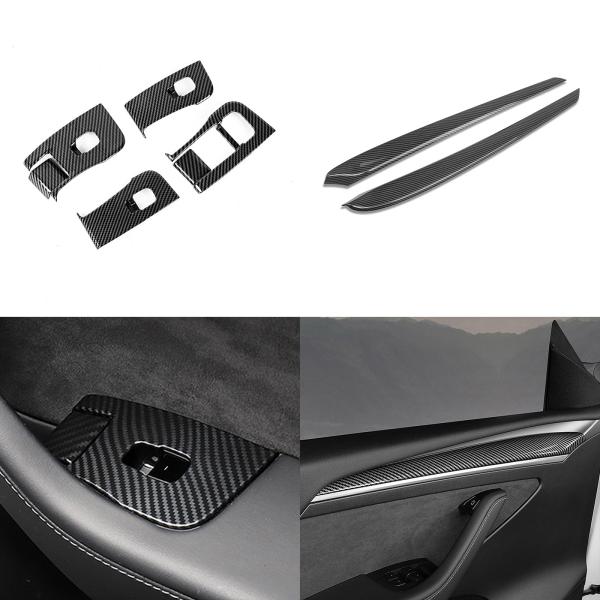 商品名:  x xotic tech Car Interior Door Panel Strip + Door Window Switch Lift Button Panel Cover Trim Accessories Combo Pkg...