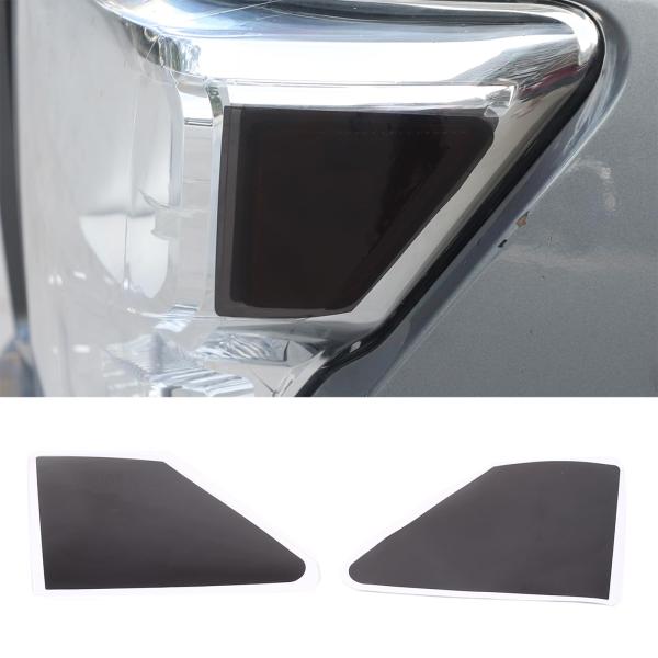 商品名: フロントヘッドライトサイドパネルフィルム 日産タイタン2016-2023、フロントウィンカーライトビニールティントフィルムラップカバー付きビニールデカール(ブラック) Front Headlight Side Panel Film...