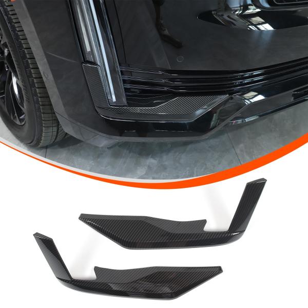 商品名: フロントバンパーボトムコーナートリムカバー キャデラックエスカレード2021 2022 2023に対応 フロントバンパーサイドグリルカバートリムアクセサリー(カーボンファイバーパターン) Front Bumper Bottom C...