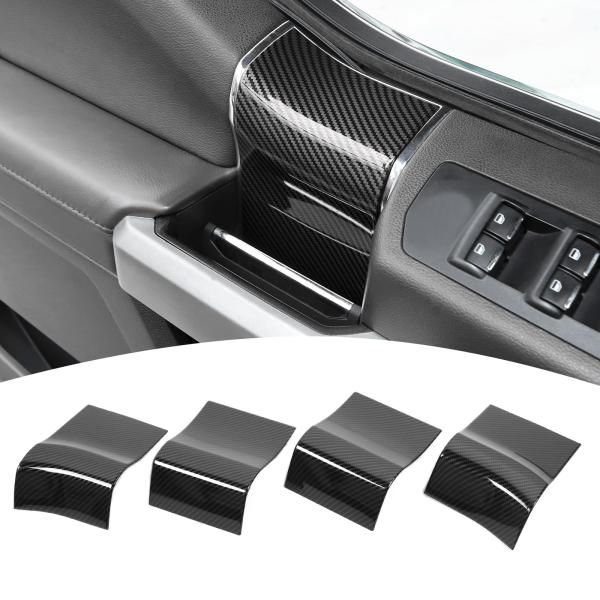 商品名: PDKLIN 内装ドアハンドルパネルカバートリム 内装アクセサリー 4個 2015-2020 フォード F150 アクセサリー ABS カーボンファイバー PDKLIN for F150 Inner Door Handle Pan...