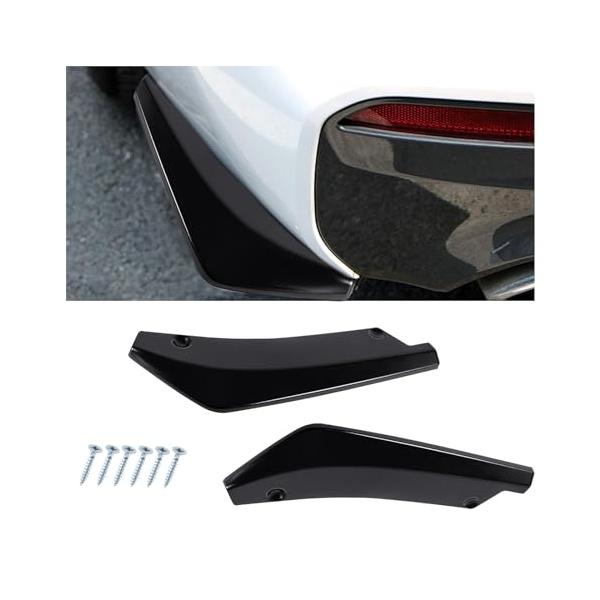 商品名: Augeny 2個 リアバンパーカナードディフューザー、アンチクラッシュバンパーリップボディキット、ユニバーサルリア取り付けリップディフューザースプリッターカナードプロテクター(光沢) Augeny 2 PCS Rear Bump...