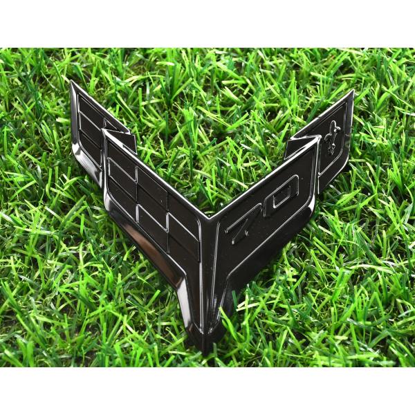 商品名: 1pc C8 Stingray Front 70th Anniversary Bumper Flags Emblem Replacement for 2020+ Corvette Hood (Carbon Flash) 1pc C...
