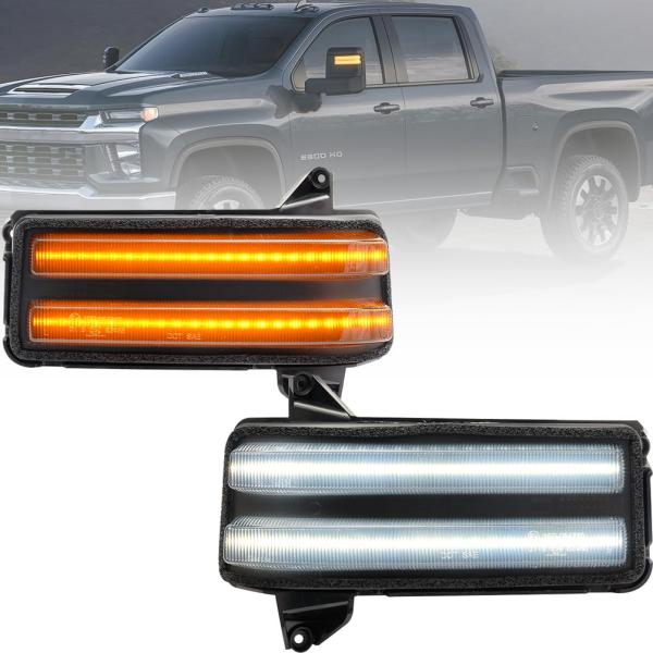 商品名:  NJSBYL Amber LED Side Mirror Turn Signal Light Kits for 2020-2025 GMC Sierra 2500HD 3500HD &amp; Chevy Silverado 2...