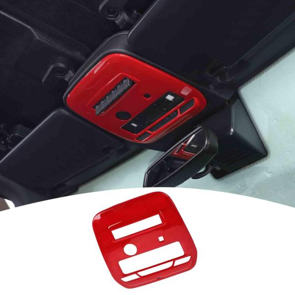 商品名: PDKLIN Bronco オーバーヘッド 読書灯 パネル トリムカバー フォードブロンコ 2021 2022 2023対応 レッド インテリアアクセサリー PDKLIN for Bronco Overhead Console P...