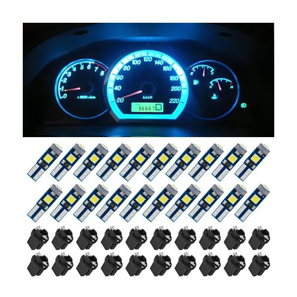 商品名:  Bittwee T5 LED Lights for Car Dashboard, 20 Pcs 3030-3SMD LED Bulb with Twist Lock Socket, Super Bright Light Bulb...