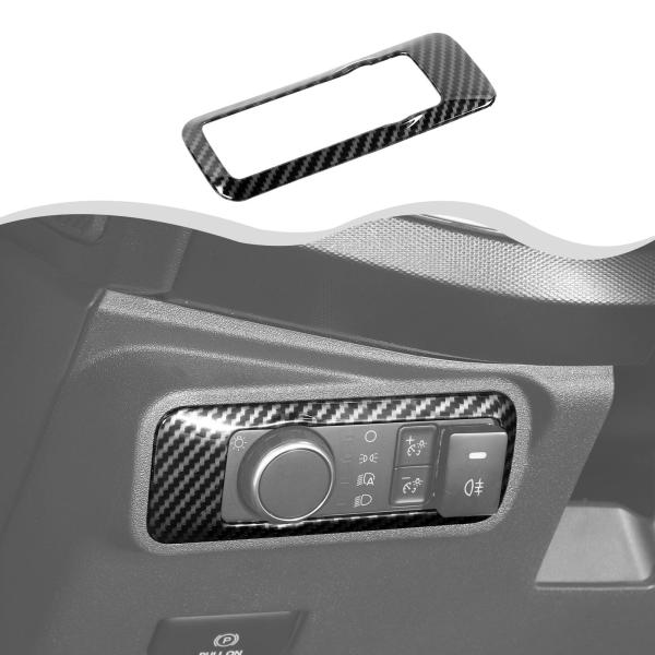 商品名: HTHE カーボンファイバーセントラルヘッドライトコントロールスイッチボタンパネルフレームカバートリムヘッドライトスイッチパネルトリムカバー フォードブロンコ 2021-2024 インテリアアクセサリー対応 ABS HTHE Ca...