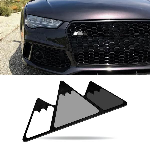 商品名: Qboonpt 3色グリルエンブレム カーバンパートライアングルスノーマウンテンバッジデカール フロントグリル装飾アクセサリー フォードタコマ4ランナー タンドラセコイア Rav4 Highland(グレー) Qboonpt Tr...