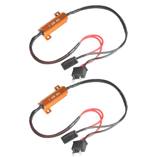 商品名: RACOONA 50W 6オーム ヘッドライト バルブ リレー ハーネス アダプター フリッカーエラーデコーダ、カーアクセサリー HB4 9006 LED 負荷抵抗キット フォグライト 昼間 ランニング (H7) RACOONA ...