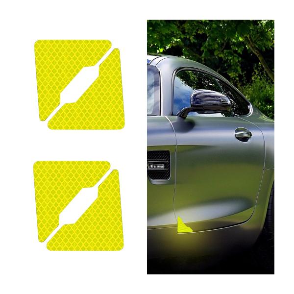 商品名: AUCELI 4枚 車のドアエッジ反射ステッカー 傷防止 衝突防止 自動車ドアコーナーガード プロテクター 警告ステッカー 車両アクセサリー トラック SUV RV バン用 (蛍光イエロー) AUCELI 4PCS Car Doo...