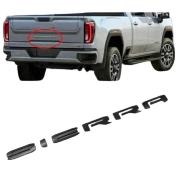 商品名:  1-PC Sierra Badge Emblem in Glossy Black Finish for GMC Yukon &amp; Sierra 2019-2024 Models - Suitable for Doors a...