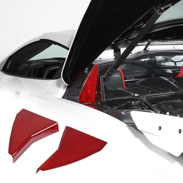 商品名: Sekhyna エンジンベイ フロントパネルカバートリム シボレー コルベット C8 2020-2023 100% リアルカーボンファイバー 2個 エンジンコンパートメント フロントウォール トライアングルカバー トリムアクセサリ...