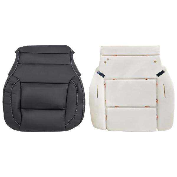 商品名: GXARTS 運転席または助手席側ボトム交換用レザーシートカバーとフォームクッション ブラック シボレーシルバラード GMC シエラ 2014 2015 2016 2017 2018 2019用 GXARTS Driver Sid...