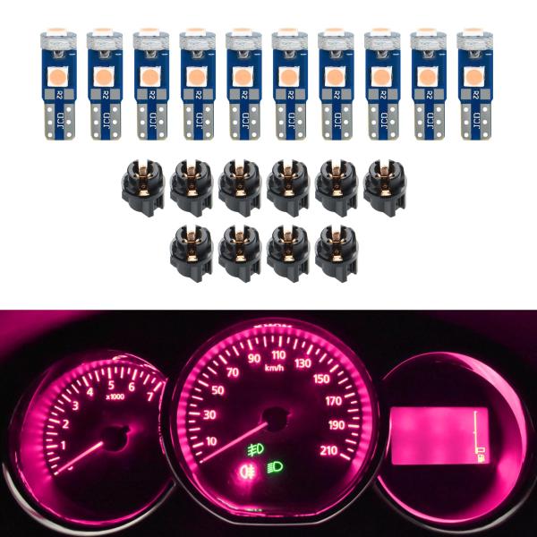 商品名:  Lecctso 10PCS T5 LED Lights for Car Dashboard, Dash Light Bulbs, T5 37 74 LED Bulb with Twist Lock Socket, Instrum...