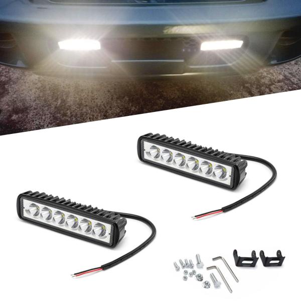 商品名:  Fluher 2 PCS Car LED Daytime Running Light, 12V 18W 6000K 1200LM IP67 Waterproof Vehicle Auxiliary Light, Cars, mo...