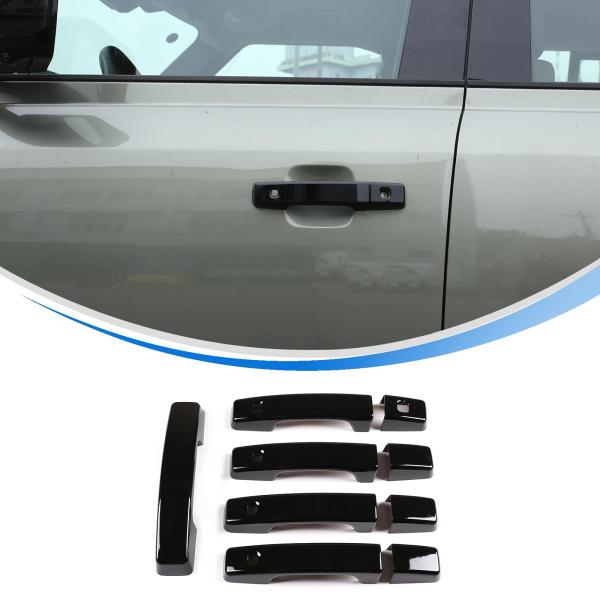 商品名: HIRUFAIT 9ピース 車のドアハンドルプロテクターカバー 2020 2021 2022 2023 ランドローバー ディフェンダー 110に対応 ABS外装ドアハンドル 傷防止プロテクター (ディフェンダー110 - 光沢ブラ...