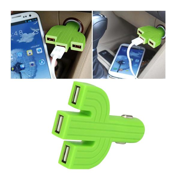 商品名:  Ankuee Cactus 3USB Car Mount Charger, 12-24V Three Port Automotive Phone Charger Adapter, Compatible with 8 11 12 ...