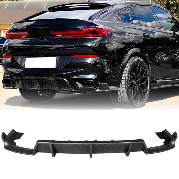 商品名: MODILOVER リアバンパーディフューザーリップ、2020-2024 BMW G06 X6 M Sportのみに対応。PPカーボンファイバープリントリアロワーリップバランススプリッター、3個 MODILOVER Rear Bu...