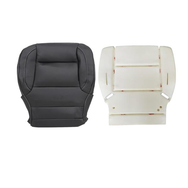 商品名: SecosAutoparts 運転席側下部 穴なし レザーシートカバー フォームクッション ブラック シボレー シルバラード GMC シエラ 1500 2500HD 3500HD 2014 2015 2016 2017 2018 ...